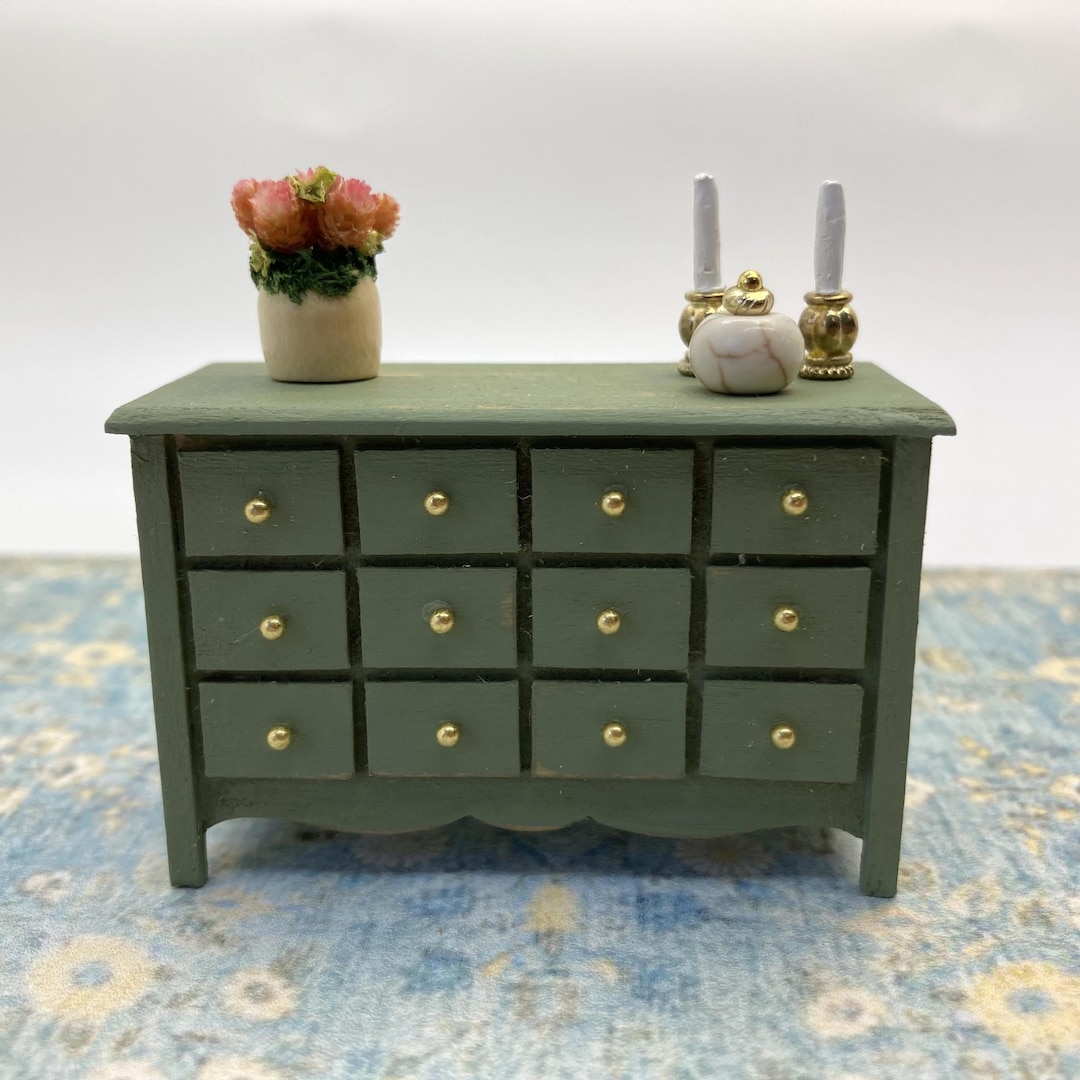 Half Scale Dresser, 1:24 Scale Dollhouse Dresser, Chest of Drawers ...