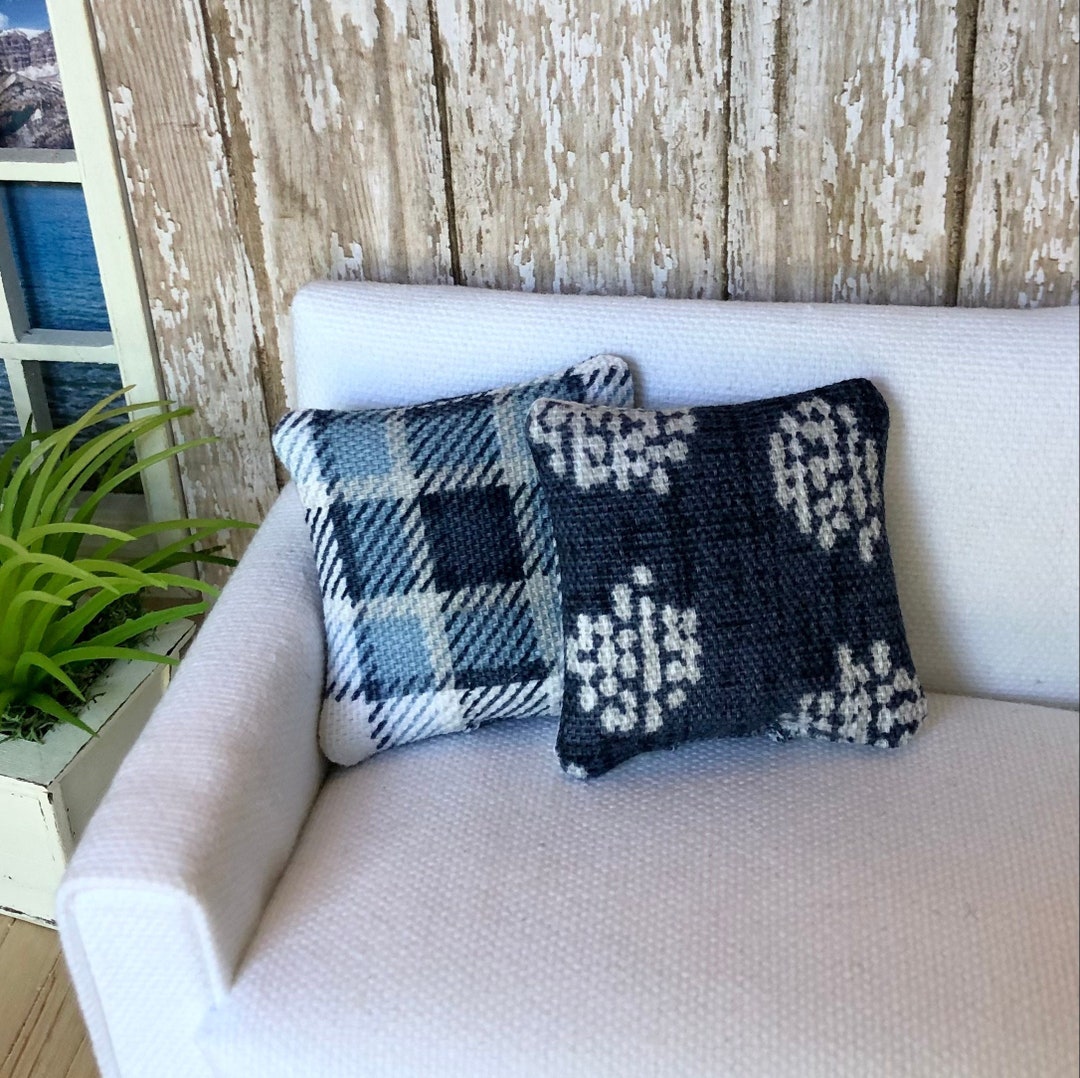1:12 Scale Dollhouse Reversible Pillow, Miniature Pillow, Throw Pillow ...