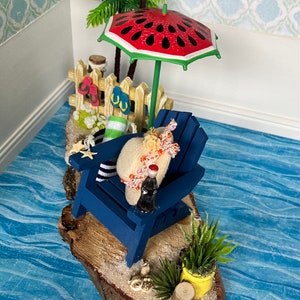 1:12 Scale Miniature Beach Scene, Adirondack Chair, Beach Bum ...