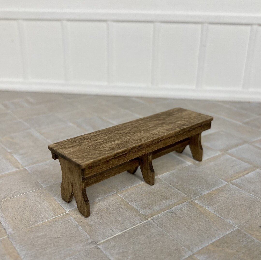 1:24 Scale Dollhouse Bench, Half Scale Bench, Miniature Bench ...