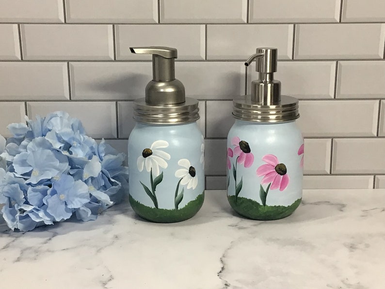 Painted Daisy Spring Soap Pump, Easter Soap Dispenser, Choose the Top ...