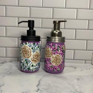 Floral Spring Soap Pump, Hand Painted Floral Easter Soap Dispenser ...