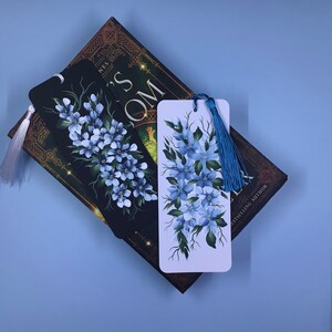 Blue Floral Hand Painted Bookmarks With Tassel Acrylic - Etsy
