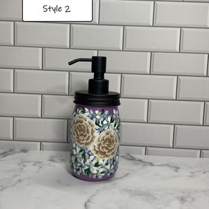 Floral Spring Soap Pump, Hand Painted Floral Easter Soap Dispenser ...