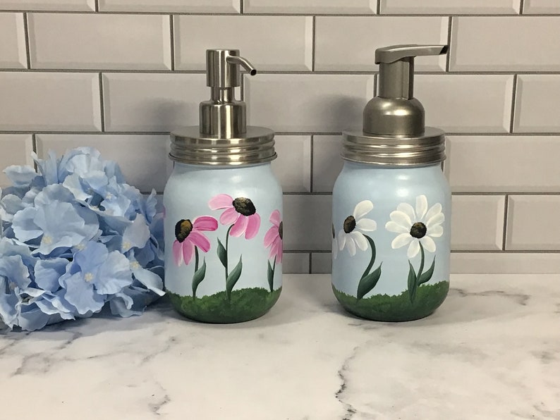 Painted Daisy Spring Soap Pump, Easter Soap Dispenser, Choose the Top ...