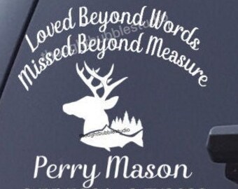 Loved Beyond Words Missed Beyond Measure Deer Decal, Remembrance Decal ...