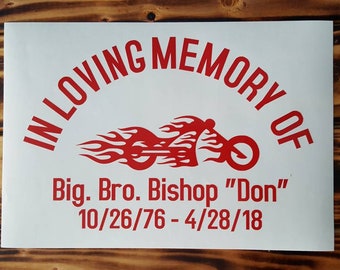 Motorcycle Memorial Decal - Etsy