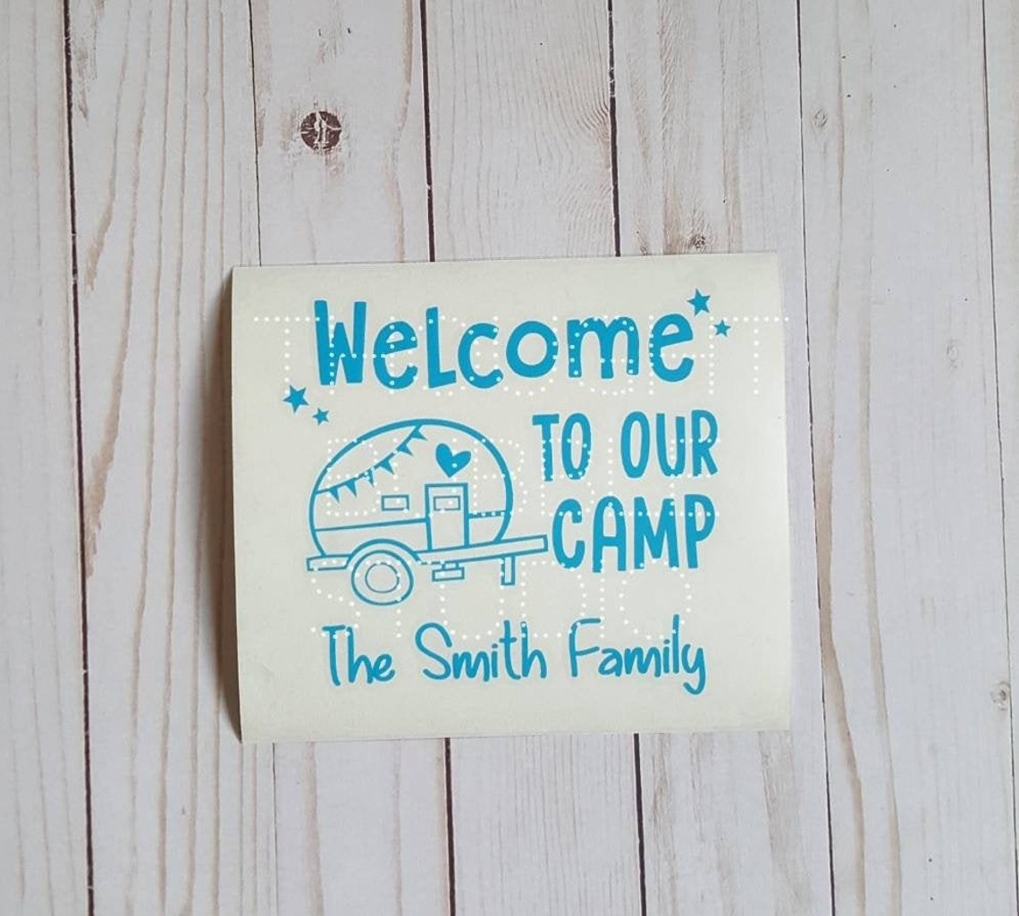 Welcome to Our Camp Vinyl Decal Personalized Camping Rv Decal - Etsy