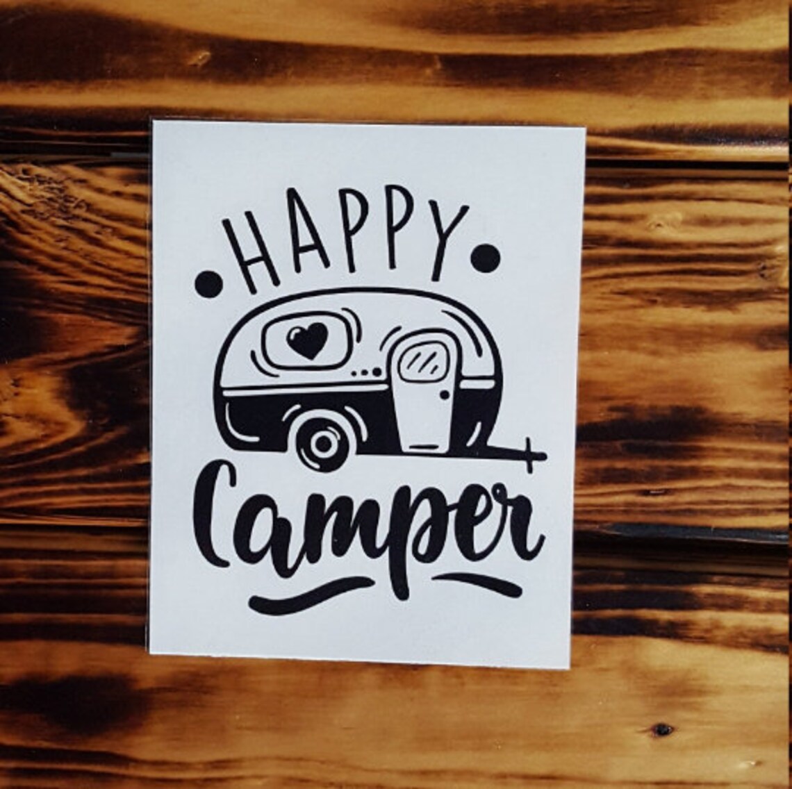 Happy Camper Decal Vinyl Camping Decal Retro RV Decal RV - Etsy