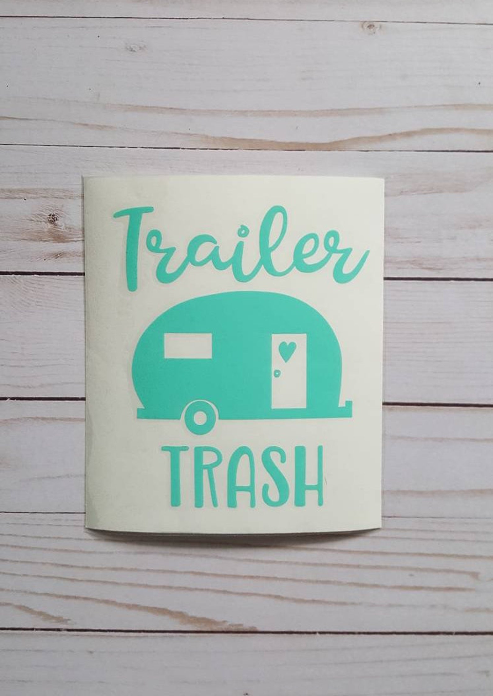 Trailer Trash Camper Decal Retro Rv Sticker Vinyl Trash - Etsy