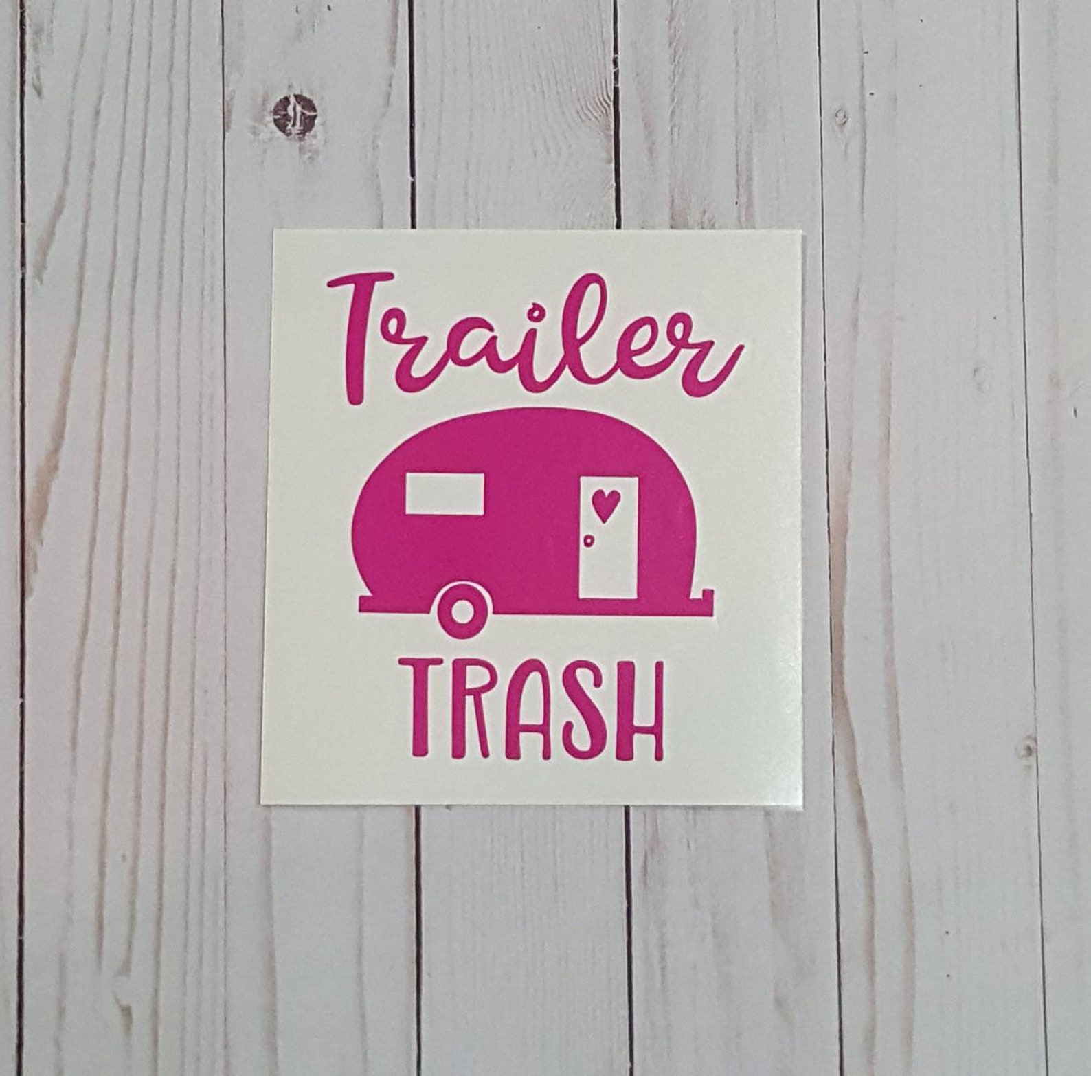 Trailer Trash Camper Decal Retro Rv Sticker Vinyl Trash - Etsy