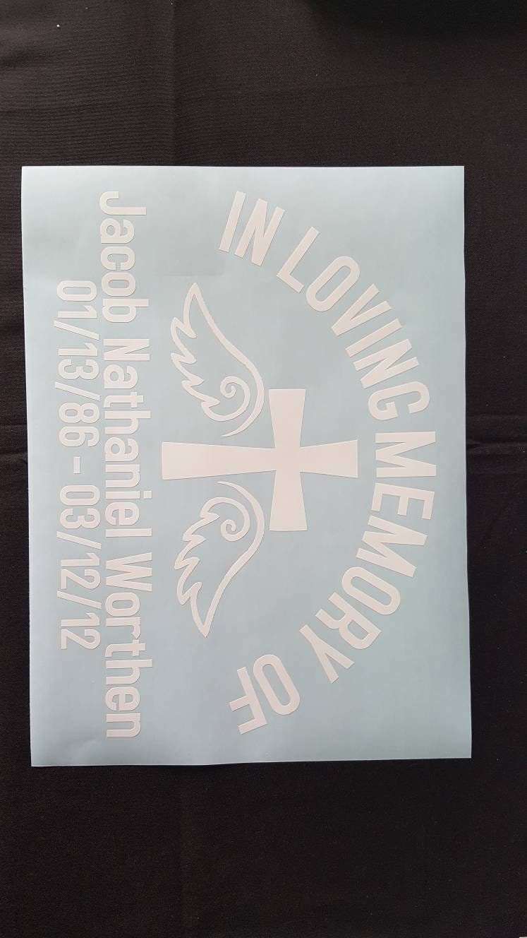In Loving Memory Decal Personalized Custom Memorial Decal | Etsy