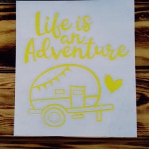 Life is an Adventure Camper Door Decal, Retro Rv Sticker - Vinyl Camp ...