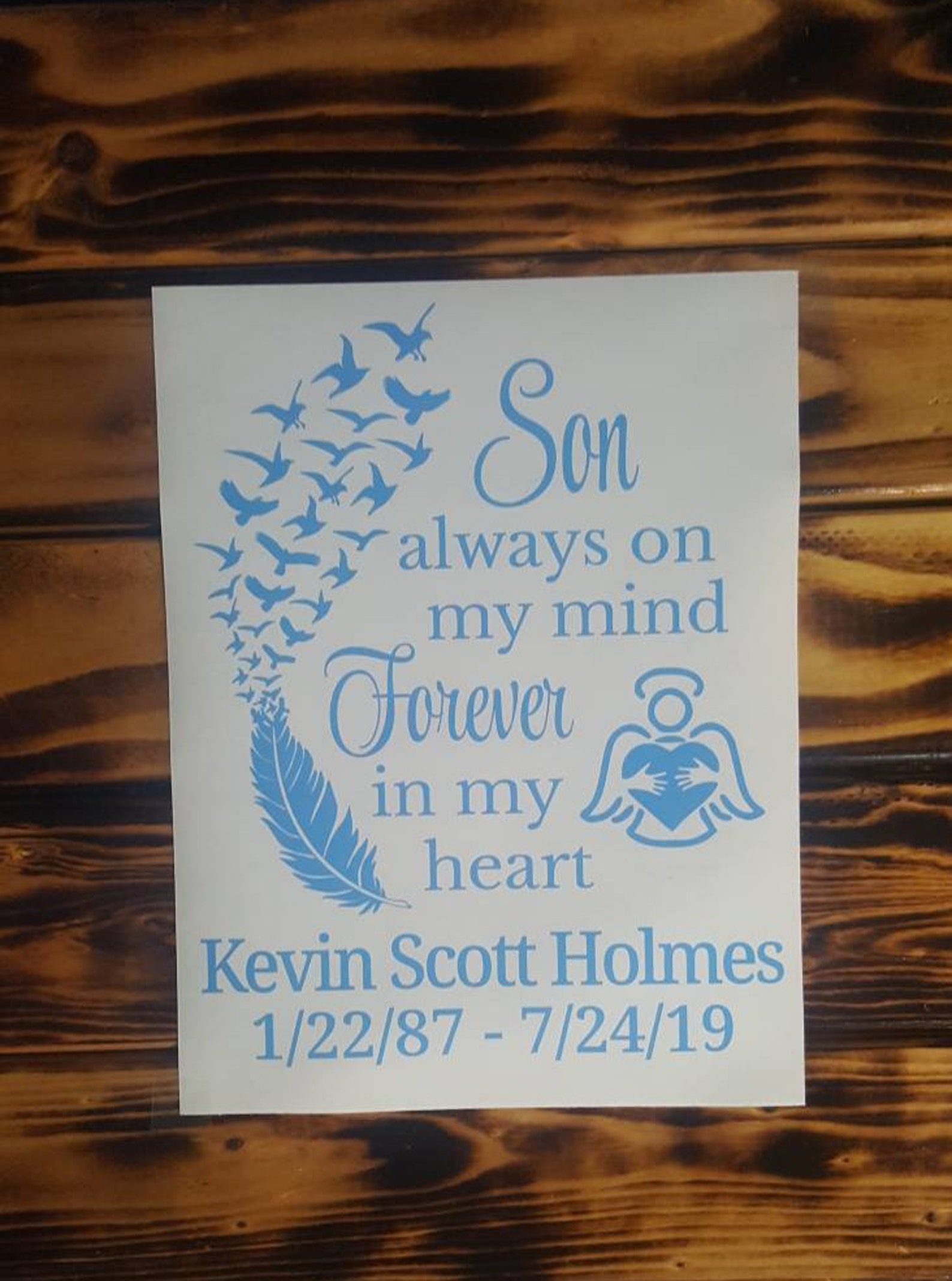 Son Forever in My Heart Memorial Decal Personalized Son Always on My ...