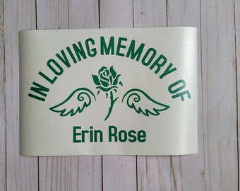 In Loving Memory Car Window Decal With a Cross and Flowers Grandma ...