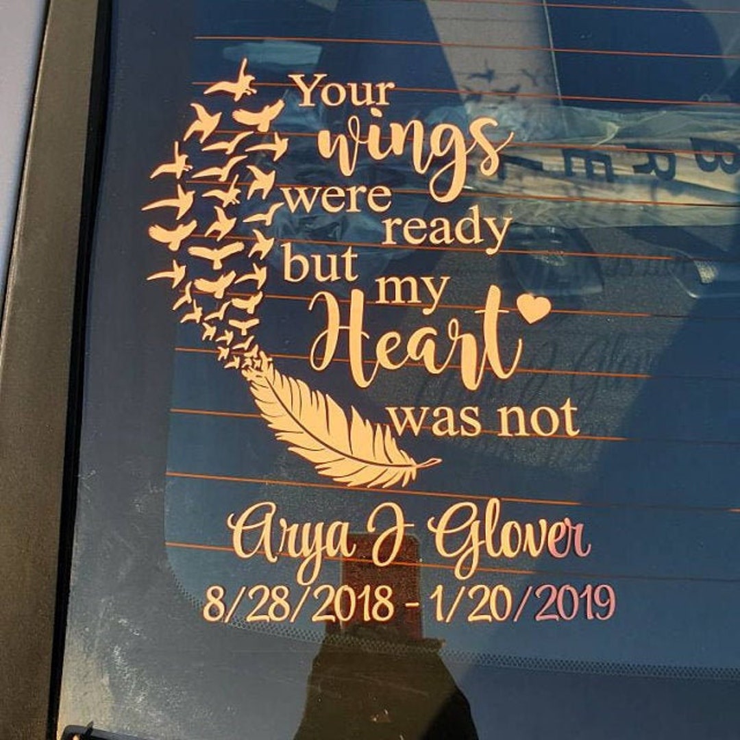 Your Wings Were Ready Decal Personalized | Brother, Son, Dad, Mom ...