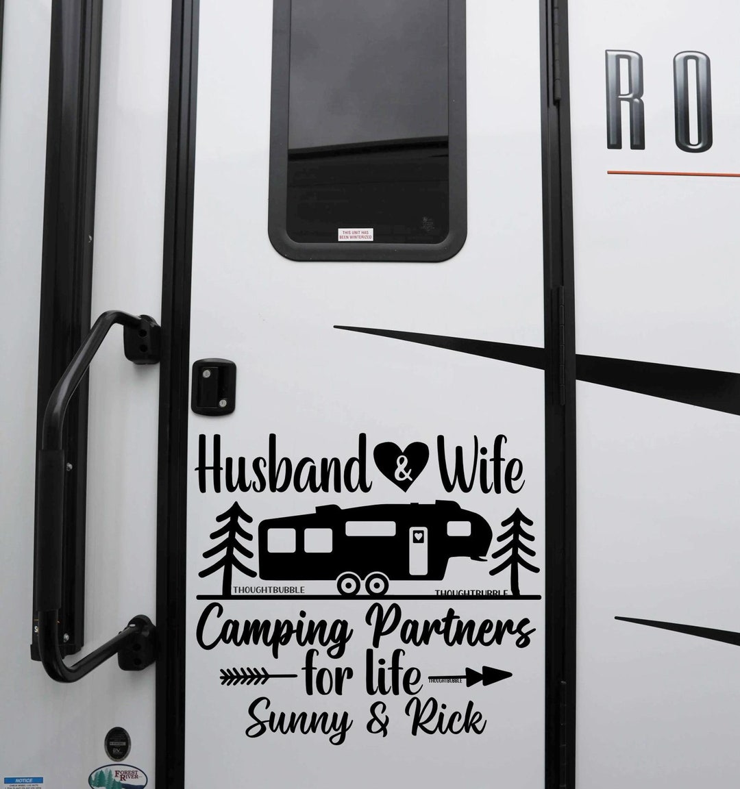 Camping Partners Vinyl Camper Decal | Husband & Wife RV Decal | Camp ...
