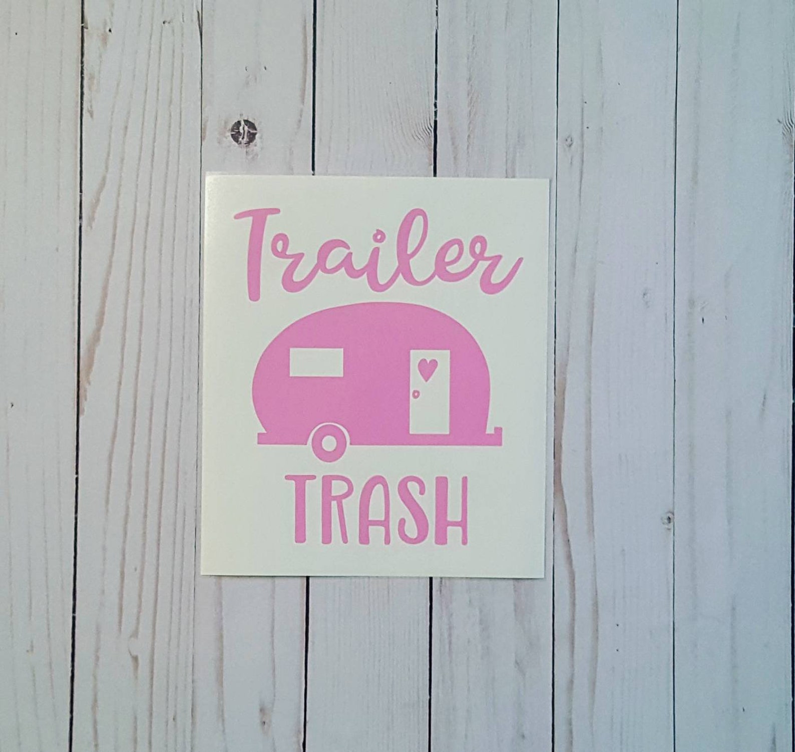 Trailer Trash Camper Decal Retro Rv Sticker Vinyl Trash - Etsy