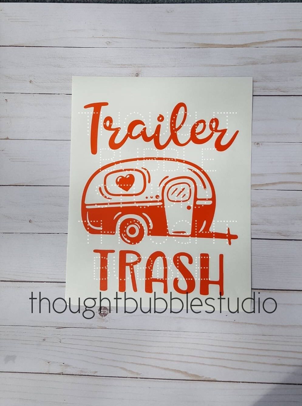 Trailer Trash Vinyl Camper Decal Camping Trash Can Decal - Etsy
