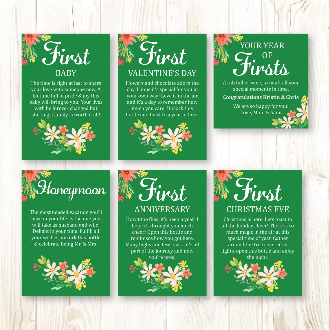 Year of Firsts Wine Labels Bridal Shower Wedding Printable - Etsy