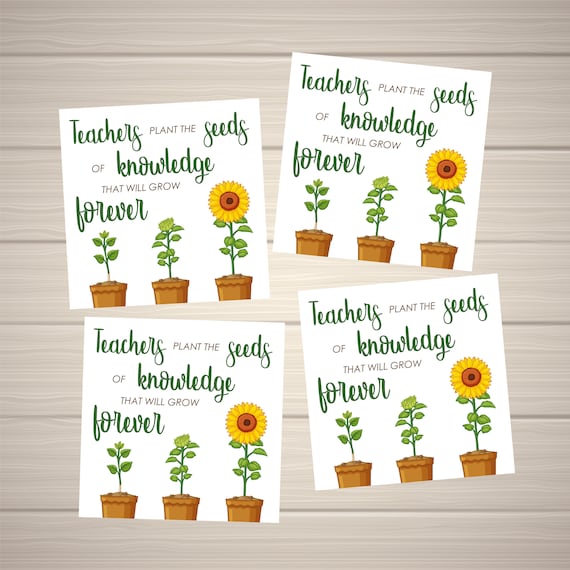 Teacher Appreciation Tags Plant the Seeds of Knowledge Quote - Etsy