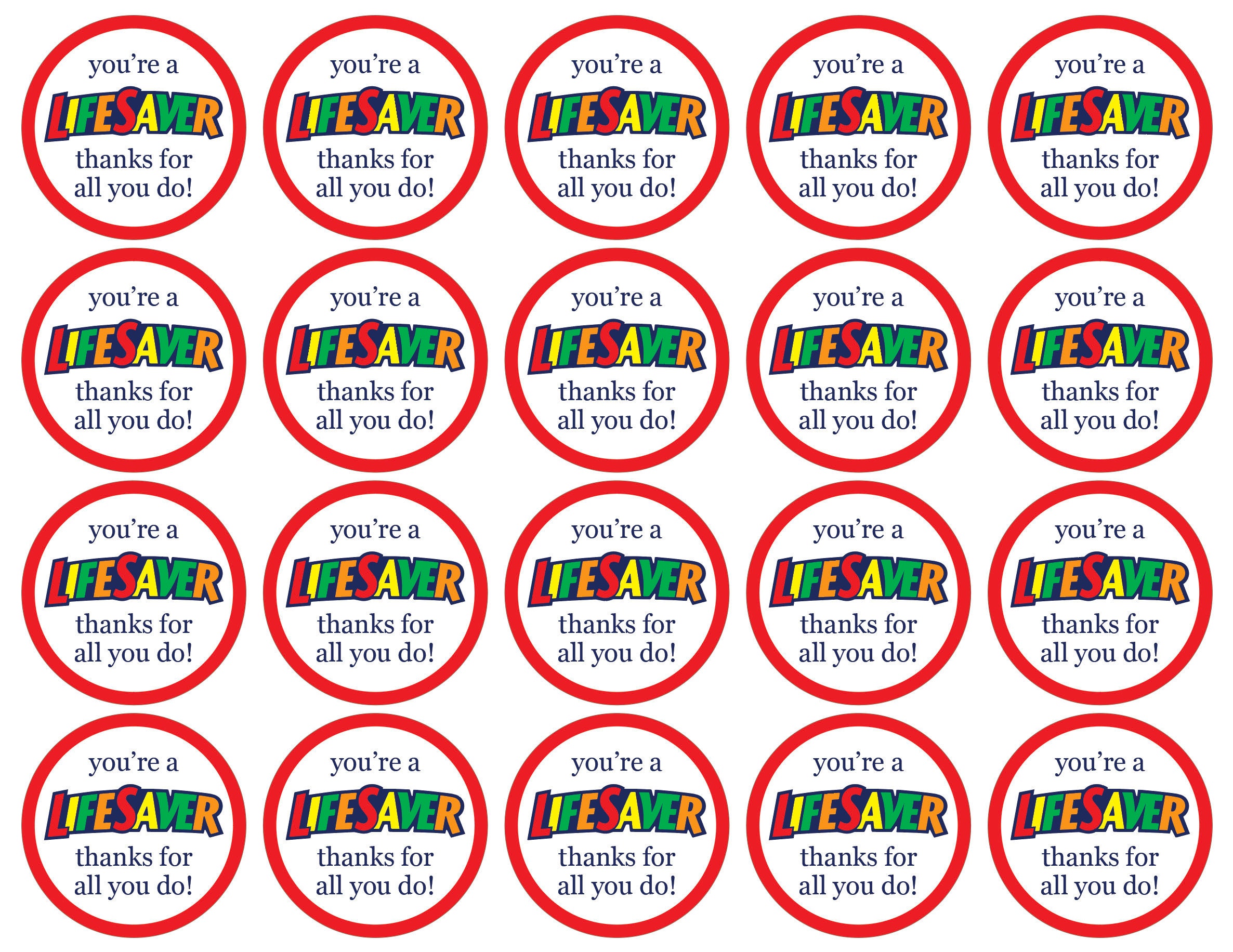 Quote Tags - Life Saver - Thanks for All You Do - Easy Gifts - Teacher ...