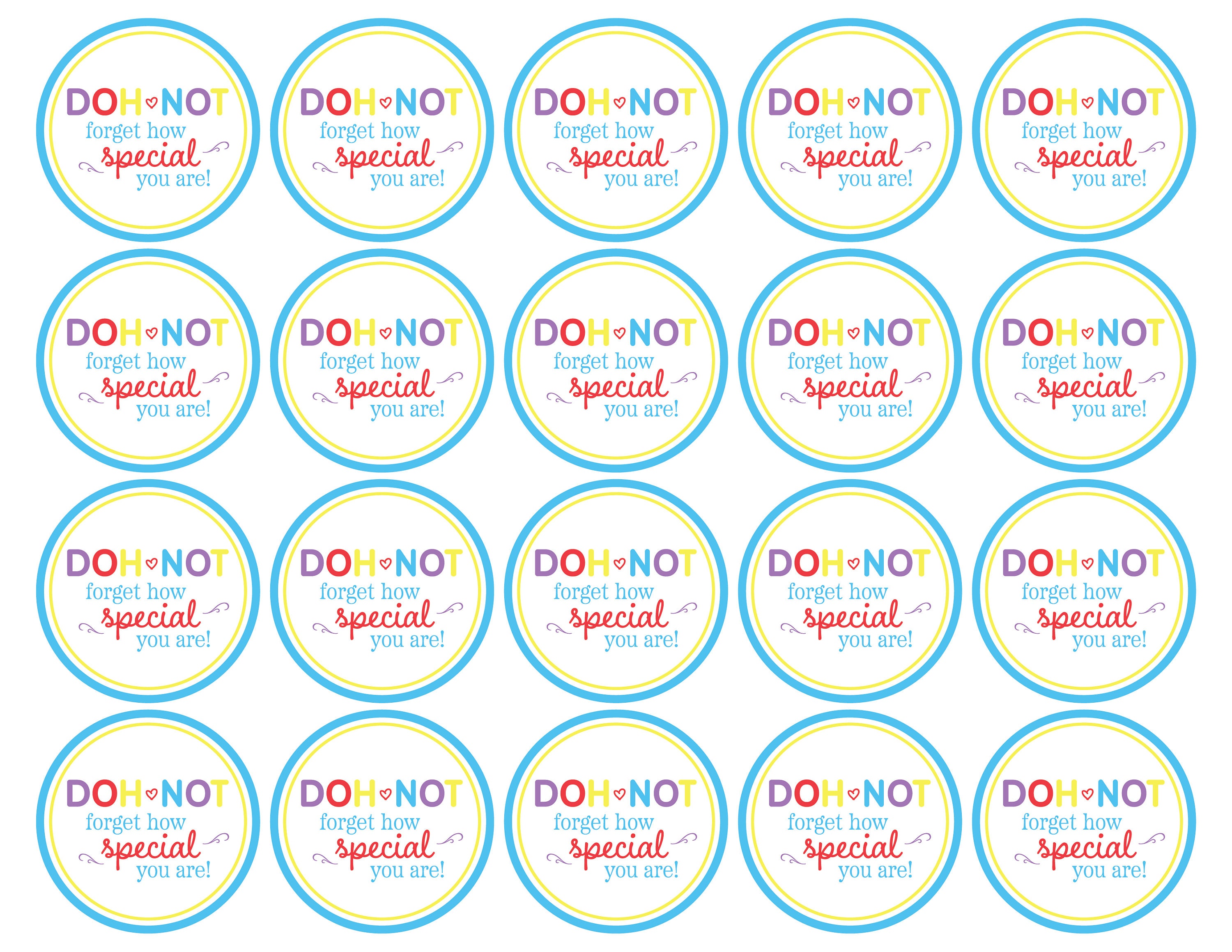 Doh-not Forget How Special You Are - Appreciation Tag for Play-doh ...