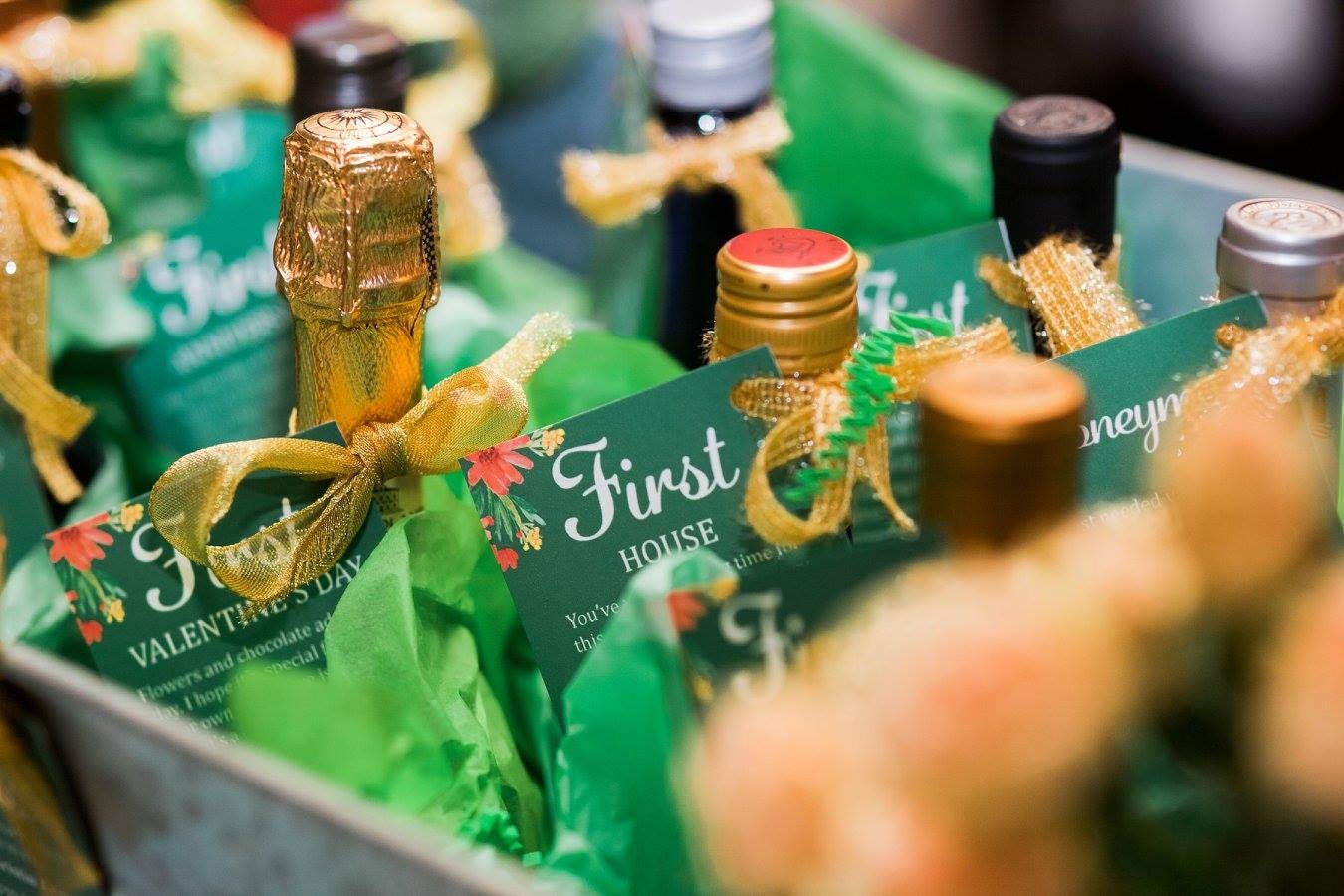 Year of Firsts Wine Labels Bridal Shower Wedding Printable Green ...