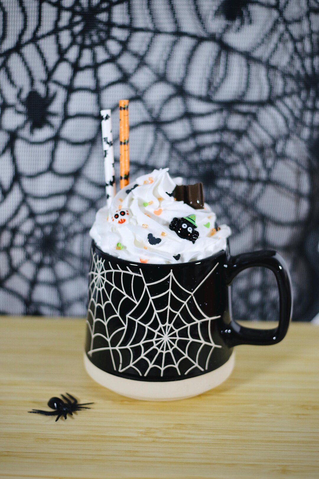 Faux Spider Web Halloween Mug Topper – Tier Tray Decoration - Etsy