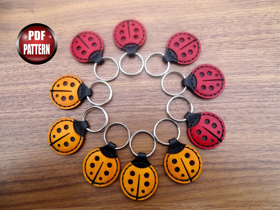 Leather Ladybug Keychain Pattern | DIY Leather | PDF Download | Leather ...