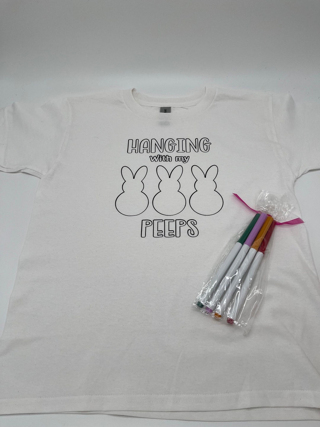 Easter Coloring Shirt, Coloring Page T-shirt, Hanging With My PEEPS ...