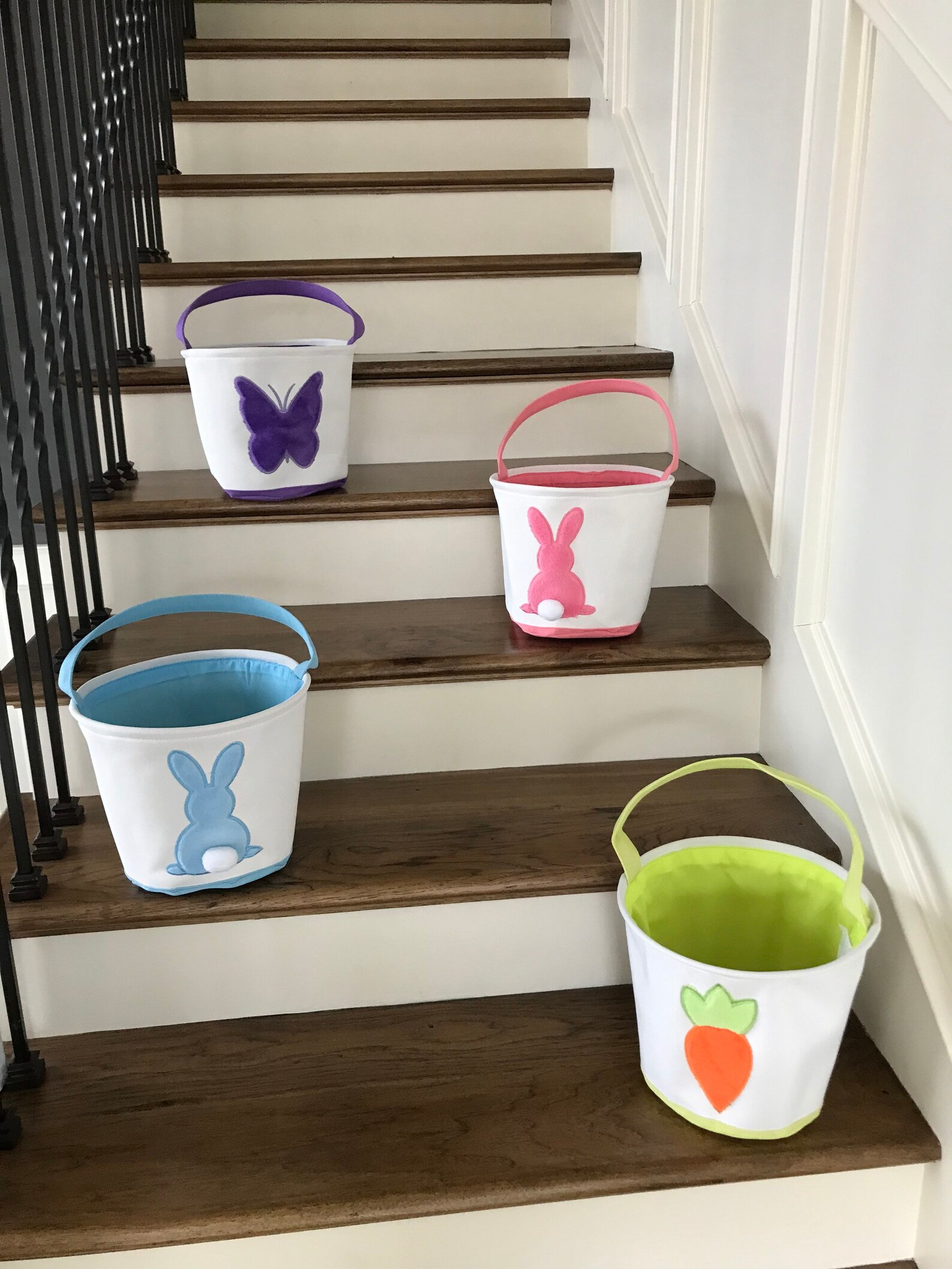 Personalized Easter Basket Kids Egg Hunt Bag Personalized - Etsy
