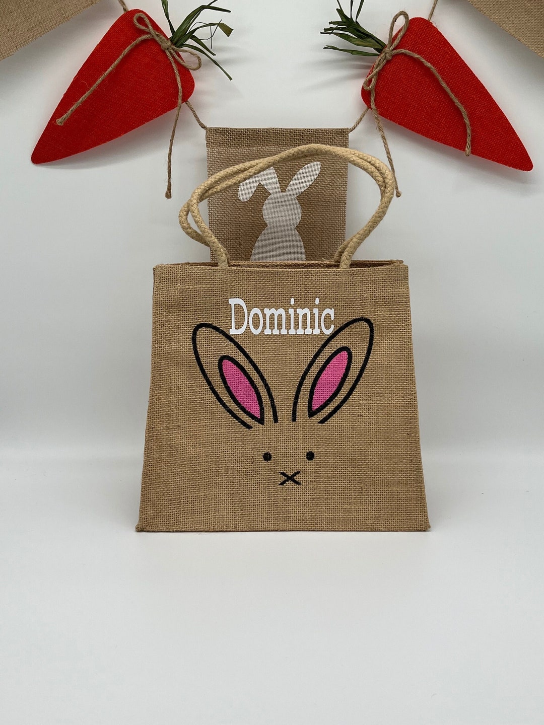 Personalized Easter Bag, Kids Egg Hunt Bag, Personalized Bunny Basket ...