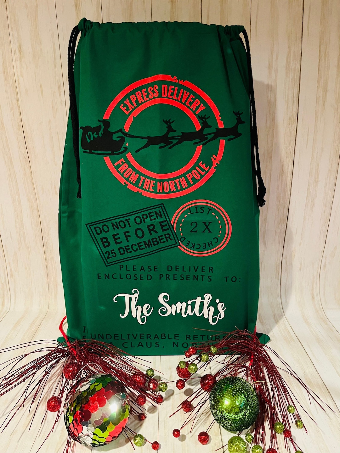 Personalized Christmas Bag, Jumbo Santa Bag, Custom Stocking Stuffer ...