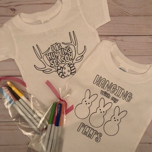 Easter Coloring Shirt, Coloring Page T-shirt, Hanging With My PEEPS ...