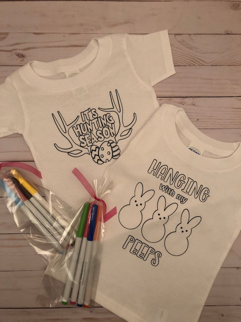 Easter Coloring Shirt, Coloring Page T-shirt, Hanging With My PEEPS ...