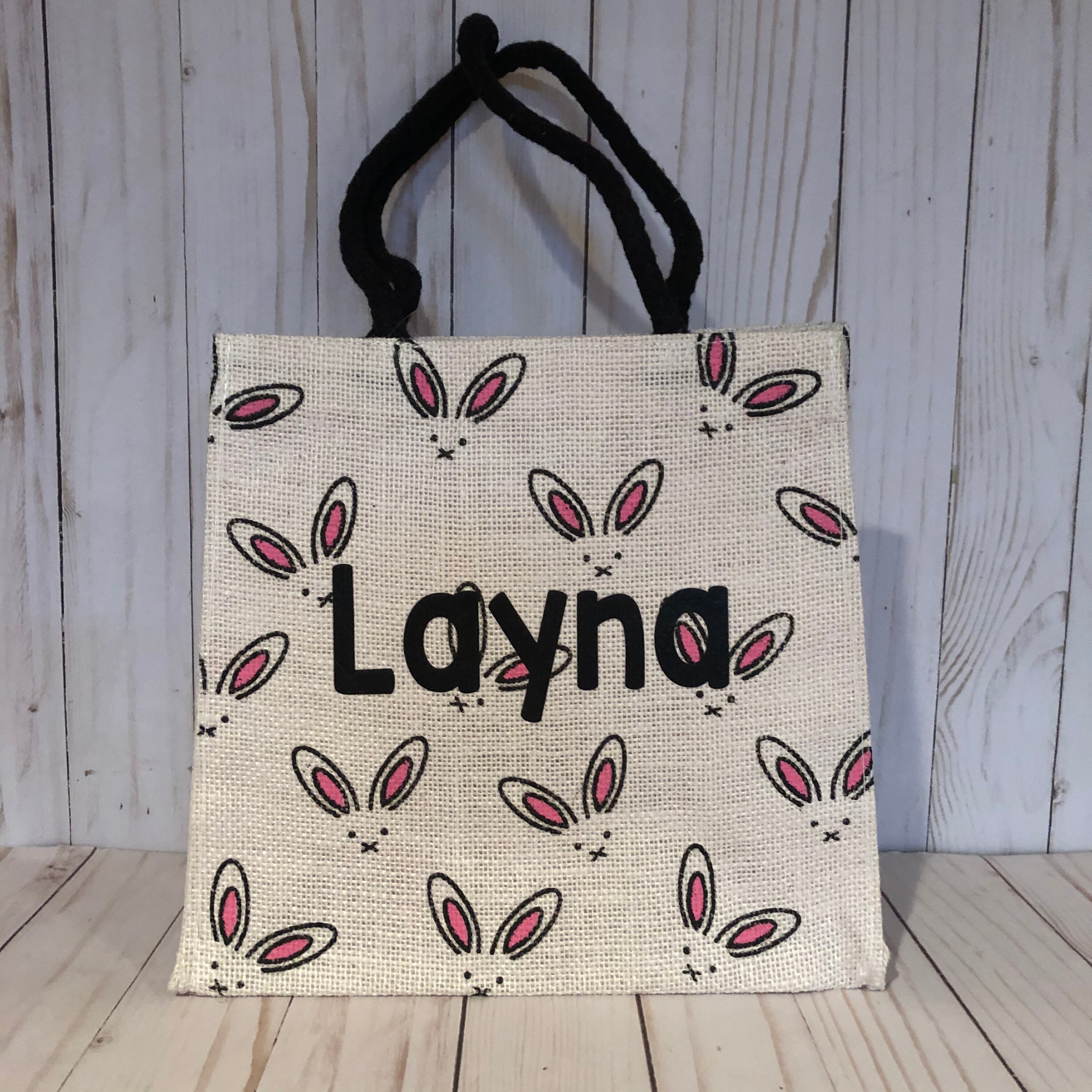 Personalized Easter Bag, Kids Egg Hunt Bag, Personalized Bunny Basket ...