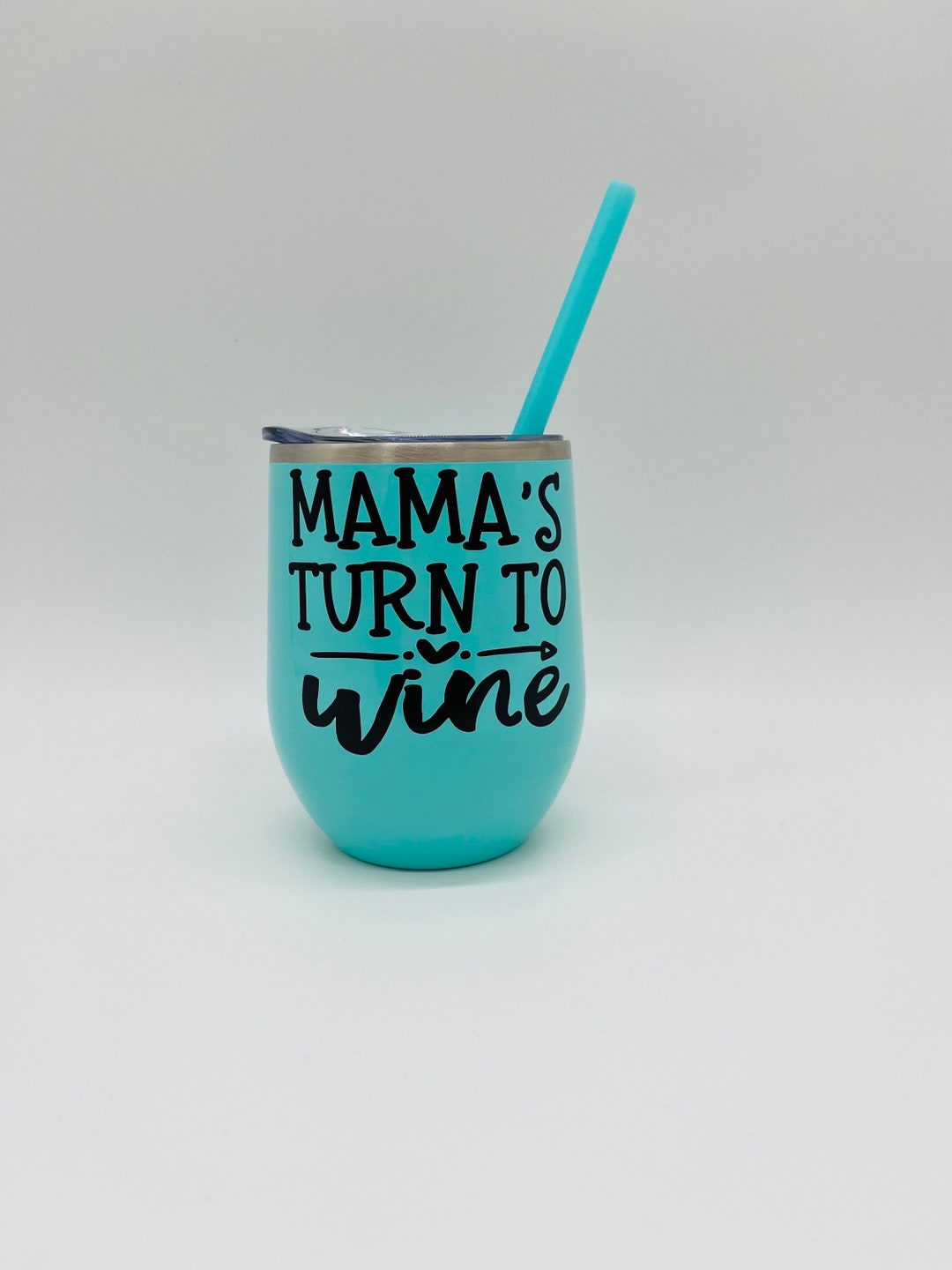 Mom Wine Glass, Mamas Turn to Wine, Gift for Mom, Funny Mom Quotes, Mom ...
