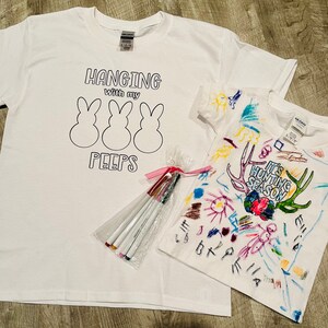 Easter Coloring Shirt, Coloring Page T-shirt, Hanging With My PEEPS ...