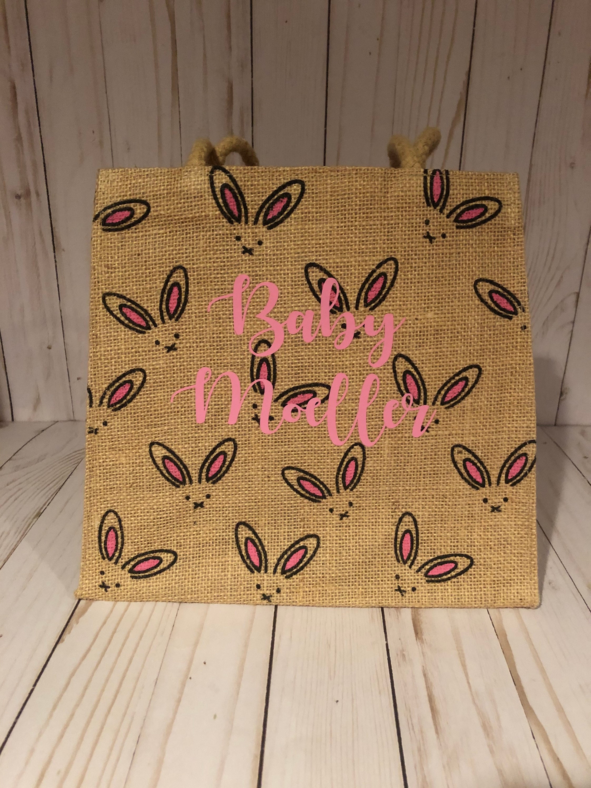 Personalized Easter Bag Kids Egg Hunt Bag Personalized Bunny | Etsy