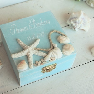 Beach Wedding Theme Ring Bearer Box,ring Box Personalized With Names ...