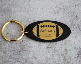 Personalized Brass Oval Keychain Custom Engraved Keyring | Etsy