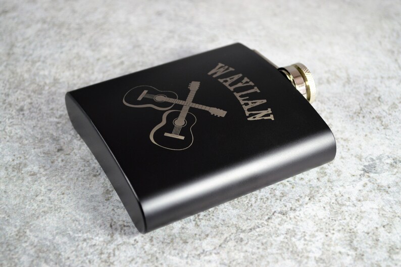 Personalized Matte Black Flask Custom Flask Musician Flask - Etsy