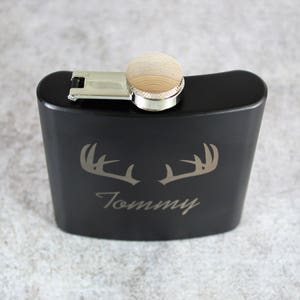 4 Personalized Matte Black Flasks Engraved Black Flask - Etsy