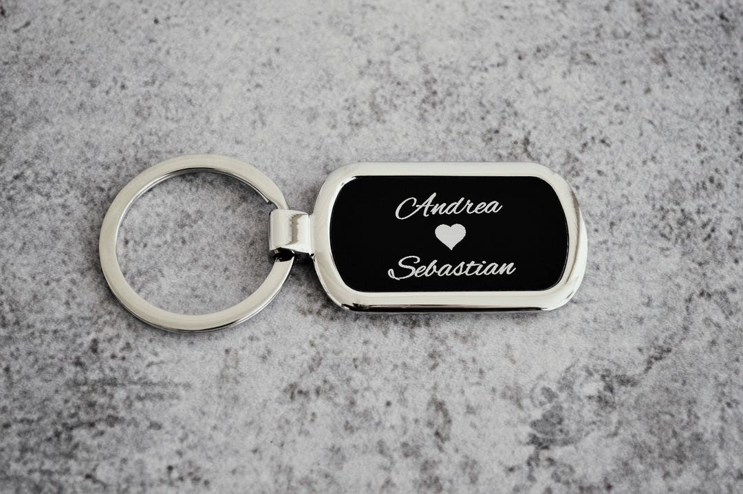Personalized Rectangle Keychain Custom Engraved Keyring Engraved ...