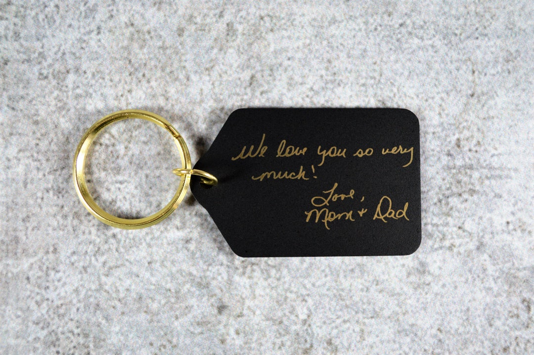 Personalized Keychain From Actual Handwriting Custom Engraved Keychain ...