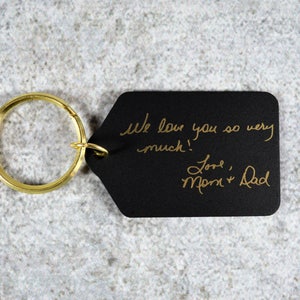 Personalized Keychain From Actual Handwriting Custom Engraved Keychain ...