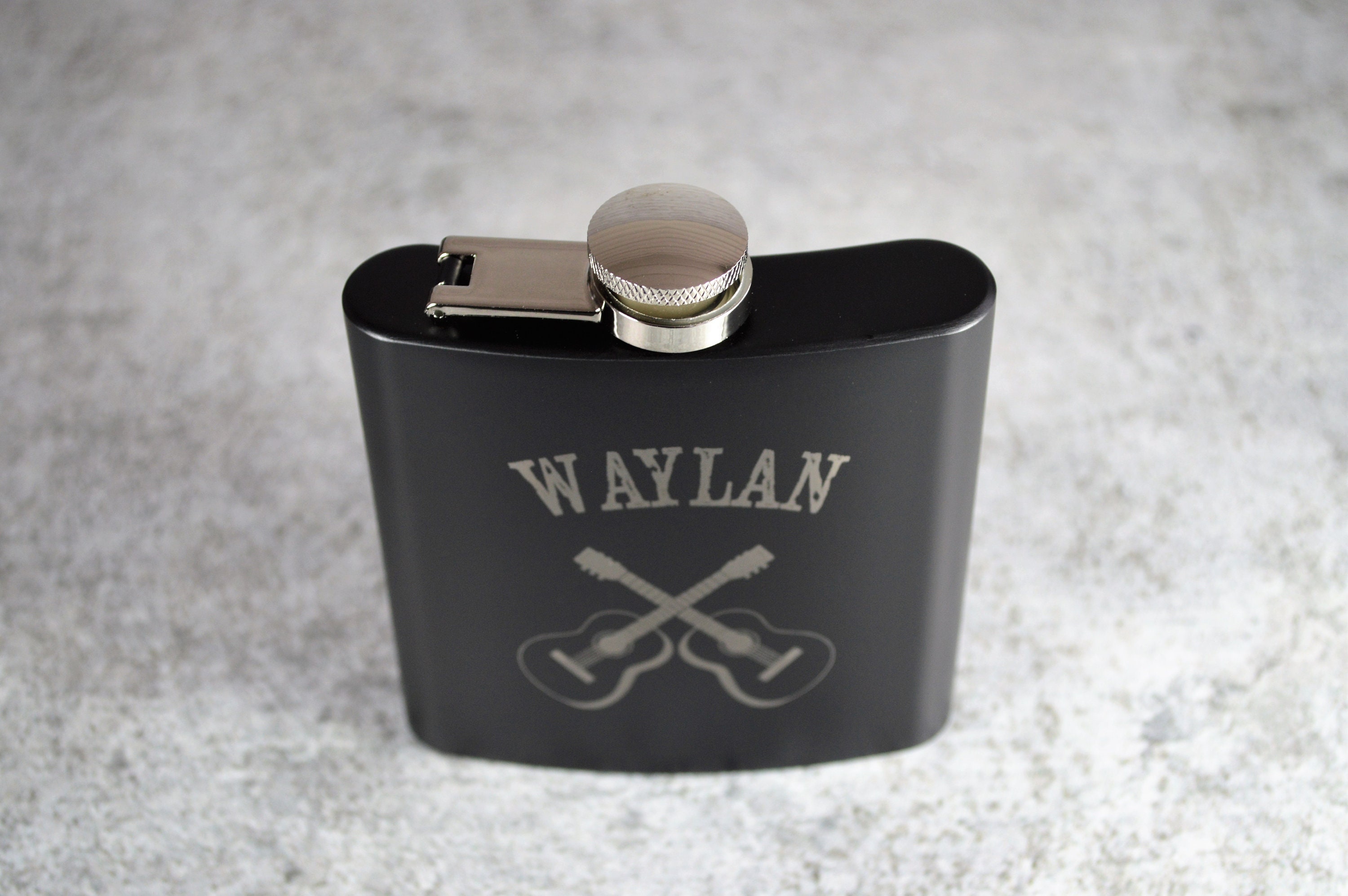 Personalized Matte Black Flask Custom Flask Musician Flask - Etsy