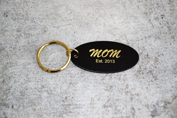 Personalized Brass Oval Keychain Custom Engraved Keyring | Etsy