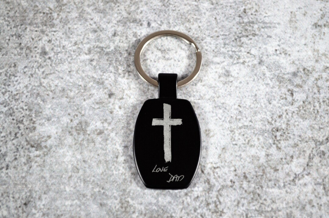 Personalized Keychain From Actual Handwriting Custom Engraved Christian ...